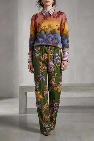Etro Crewneck Sweater With Floral Jacquard Knit