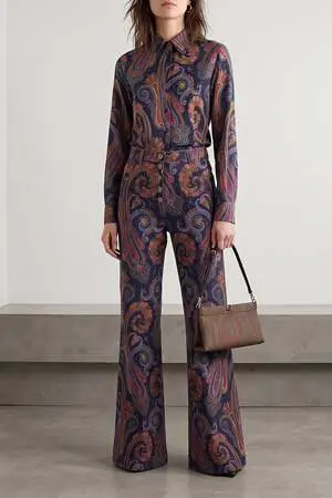 Etro Flared Jeans Pegasus Button Detail