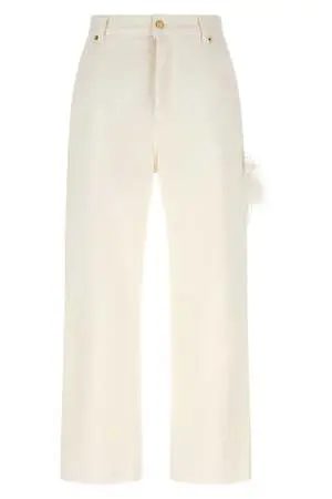 DARKPARK Carpenter Pants Feather Detail - White
