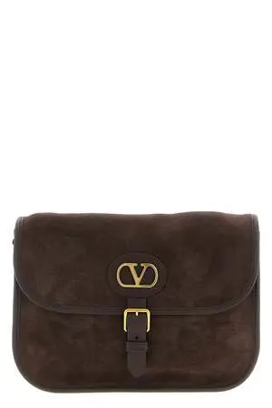 Valentino Garavani Crossbody Bag With Vlogo Signature Plaque - Brown