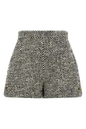 Versace Wool Bouclé Shorts With Medusa Details - White/black
