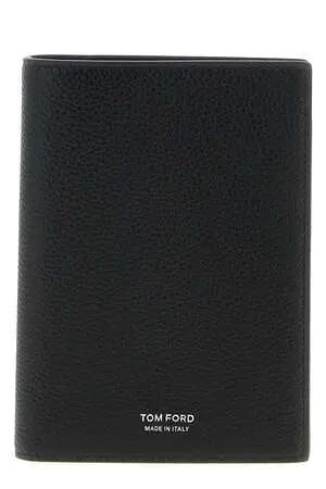 TOM FORD Pebbled Leather Passport Holder - Black