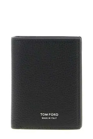 TOM FORD Grained Leather Bifold Card Holder - Black