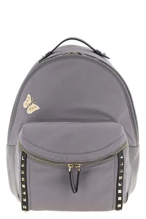 Valentino Garavani Stud Up' Grey Backpack - Gray