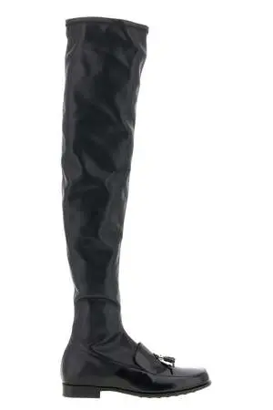 TOD'S Cuissard Loafer Boots - Black