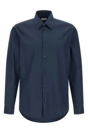 Burberry Cotton Shirt With Check Placket - Blue