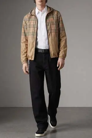 Burberry Cotton Shirt With Check Details - White