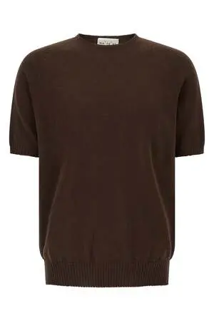 MA'RY'YA Raglan Sleeve Cotton Sweater - Brown