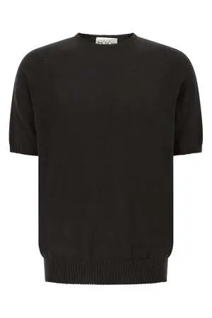 MA'RY'YA Short-sleeved Sweater With Raglan Sleeves - Black