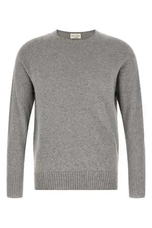 MA'RY'YA Crew-neck Sweater With Side Slits - Gray
