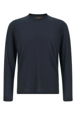 ZANONE Ice Cotton T-shirt With Side Slits - Blue