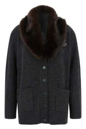Ralph Lauren Faux Fur-trim Cardigan