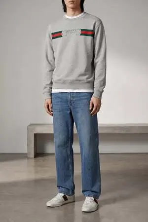 Gucci Crewneck Sweatshirt With Horsebit Embroidery