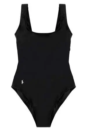 Polo Ralph Lauren One-piece Swimsuit With Embroidered Logo - Black