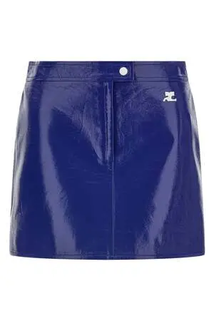 COURREGES Courrèges Mini Skirt With Signature Logo Appliqu - Blue