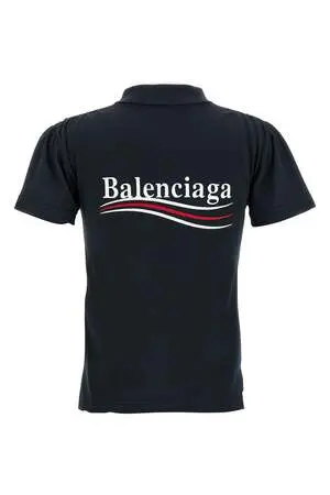 Balenciaga Polo 'logo Embroidery - Blue