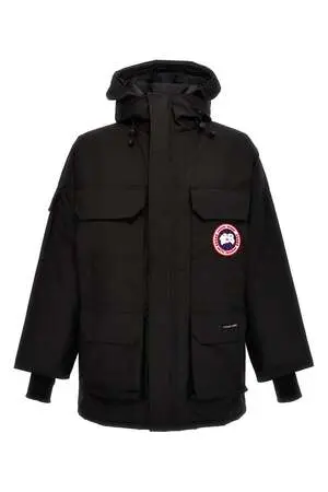 Canada Goose Parka With Logo Patch - Black