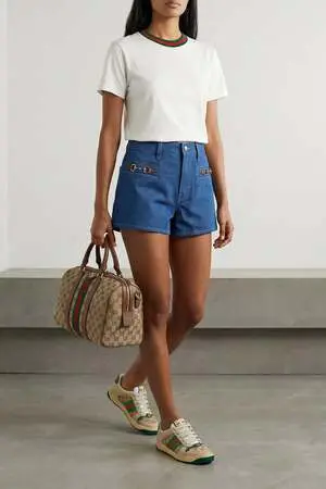Gucci Denim Shorts With Horsebit Detail