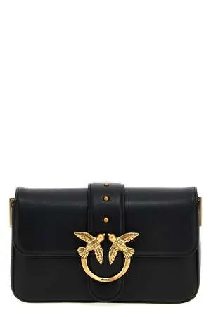 Pinko Shoulder Bag With Love Birds Buckle - Black