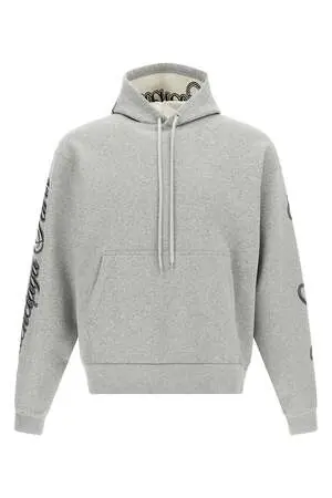 Balenciaga Hoodie With Cursive Logo - Gray