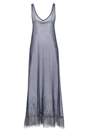 Rabanne Dress 'studded Mesh Dress - Blue