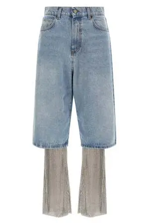 Giuseppe Di Morabito Layered Jeans With Crystal Embellishments