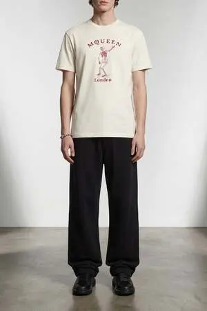 Alexander McQueen Graphic T-shirt With Skeleton Print