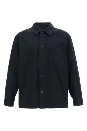Saint Laurent Overshirt With Cassandre Embroidery - Blue