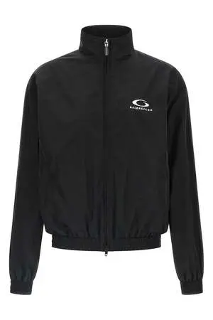 Balenciaga Track Jacket With Embroidered Logo - Black