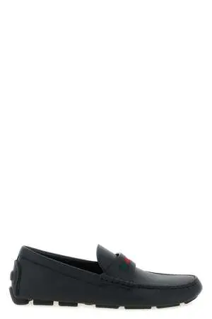 Gucci Driver Loafer With Web Detail - Black