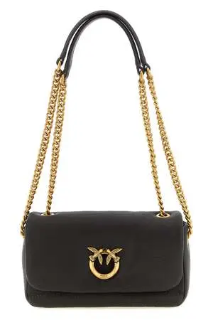 Pinko Shoulder Bag With Love Birds Buckle - Brown