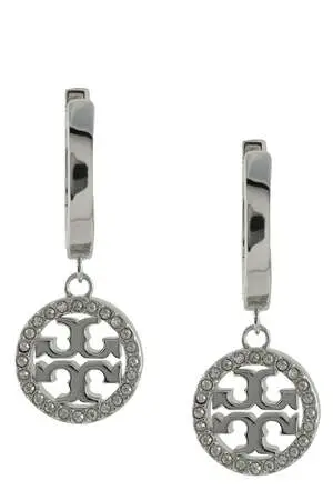 Tory Burch Miller Pavé Earrings Silver