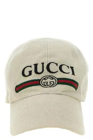Gucci Web Interlocking G Baseball Cap - White