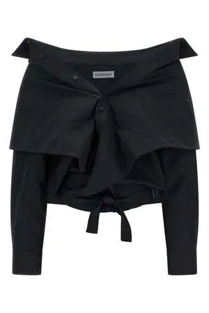 Balenciaga Crop Off The Shoulder Shirt