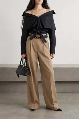 Balenciaga Crop Off The Shoulder Shirt