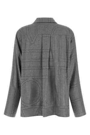 TOTEME Grey Monogram Flannel Shirt