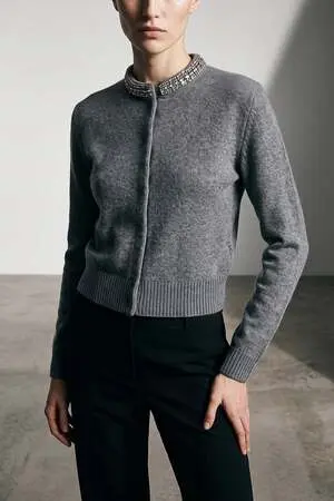 Pinko Cardigan With Jewel Collar