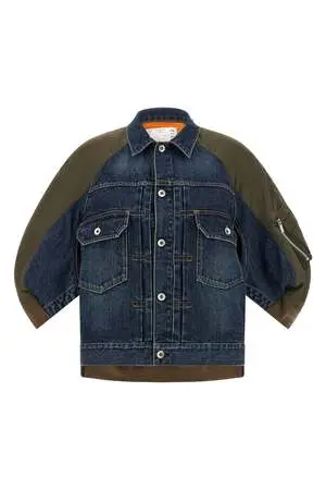 Sacai Hybrid Jacket With Spliced Denim Construction - Multi