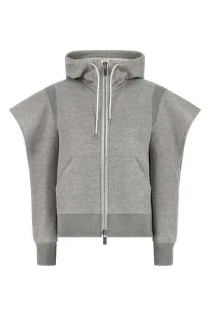 Sacai Zip-up Hoodie With Structured Shoulders