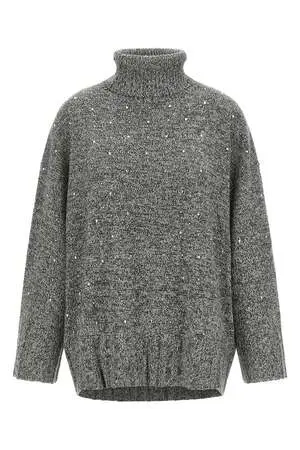 Pinko Crystal-embellished Turtleneck - Gray