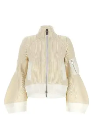 Sacai Blouson With Flared Sleeves - White