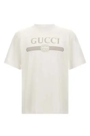 Gucci Web T-shirt With Interlocking Gg Motif