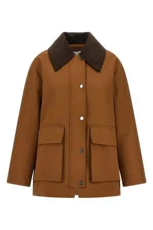 GANNI Heavy Twill Jacket - Brown