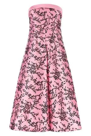 Alberta Ferretti Mikado Floreale' Dress - Multi