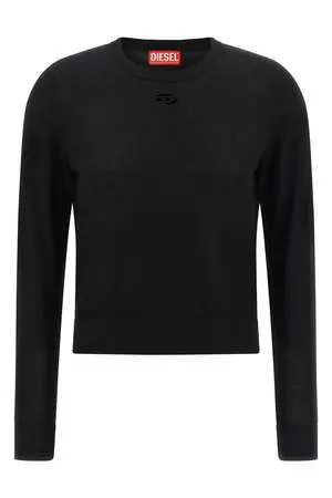DIESEL® Sweater With Cut-out Oval D Logo - Black