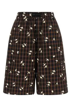 GANNI Check Flower' Bermuda Shorts