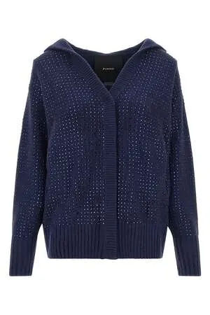 Pinko The 'seicento' Cardigan With Rhinestones And Hood