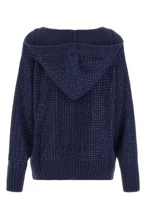 Pinko The 'seicento' Cardigan With Rhinestones And Hood