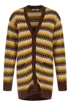 Auralee Cardigan 'cashmere Jacquard Knit Long Cardigan - Multi