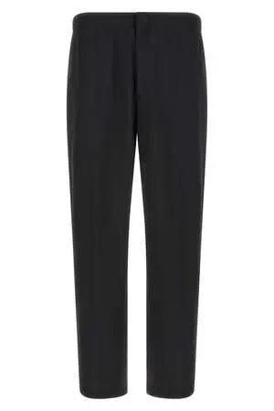 LARDINI Virgin Wool Trousers With Elasticated Waist - Black